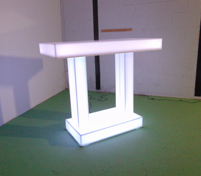 Twin Column LED Cocktail Tables | Bar Height Light-Up Bar Tables – BarChefs