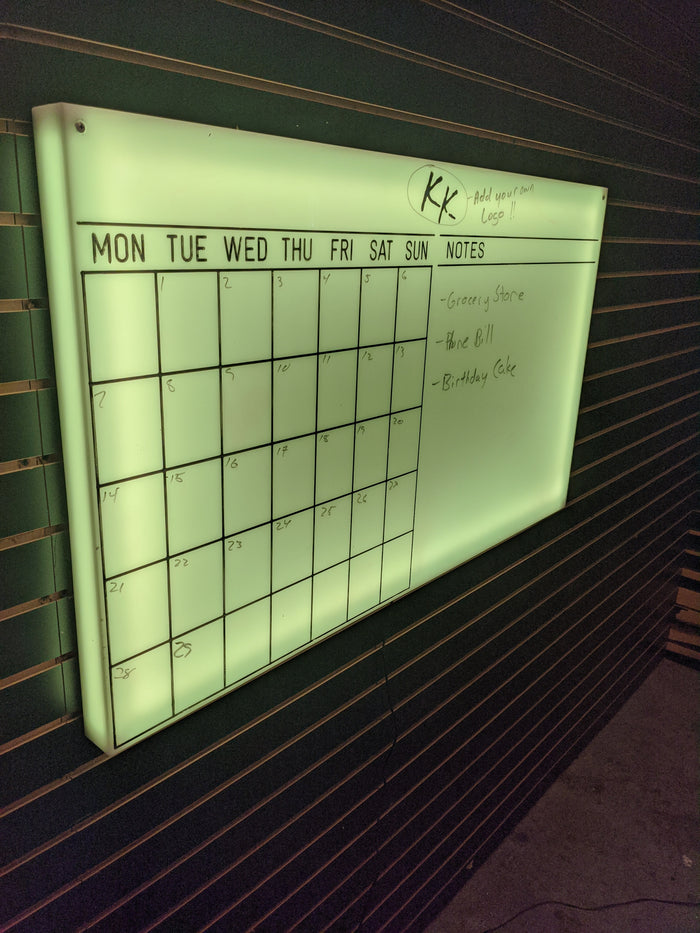Dry Erase LED Calendar Board – BarChefs